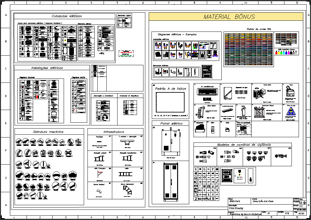 Blocos AutoCAD Instalações Elétricas.
