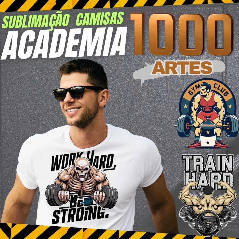 Pacote com +1000 artes para camisetas fitness, academia e maromba ...