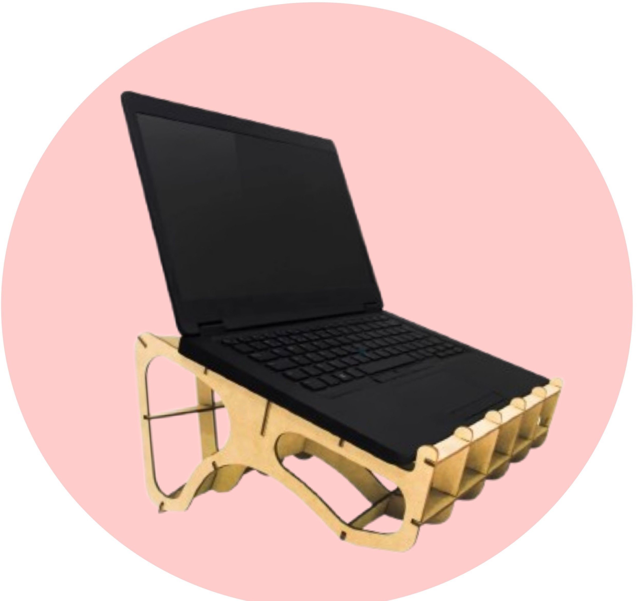 Base suporte Apoio Notebook Inclinado em Mdf Ergonomico